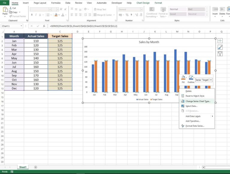 How to Create a Goal Line on a Chart | Dedicated Excel