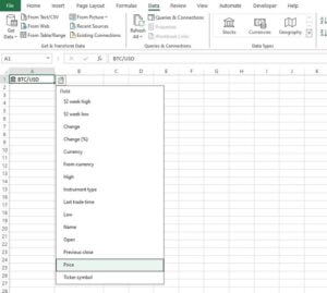 How to Get Crypto Prices in Excel | Dedicated Excel