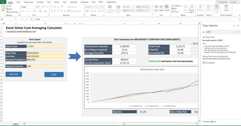 Excel Dollar Cost Averaging Calculator | Dedicated Excel