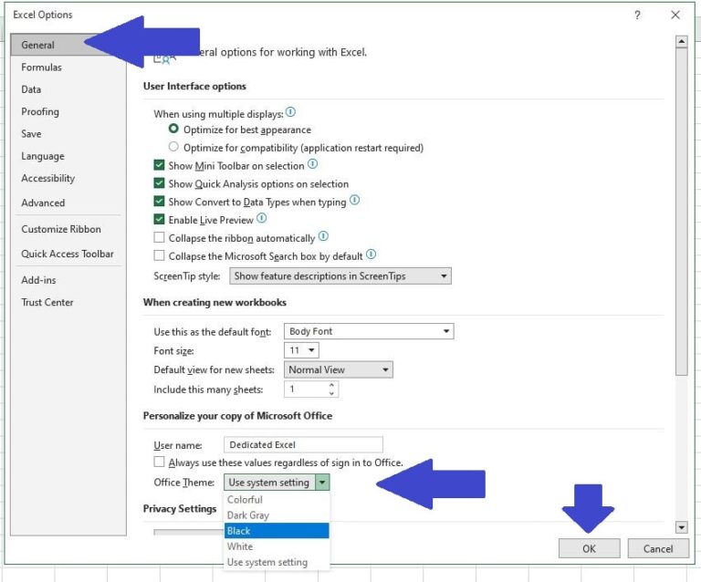 Enable Dark Mode in Excel for Eye-Friendly Work | Dedicated Excel