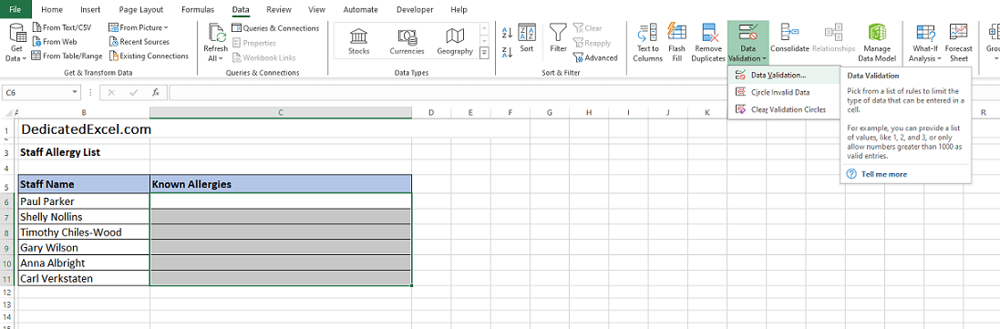 How to Create a Drop Down List in Excel | Dedicated Excel