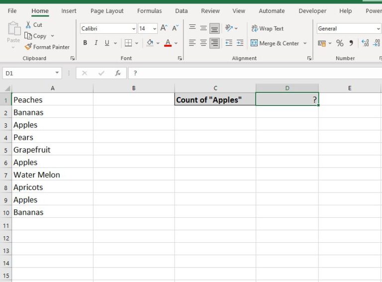 Count the Number of Cells with Specific Text | Dedicated Excel