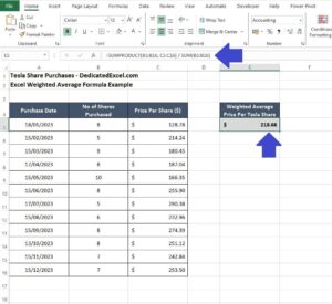 Mastering the Excel Weighted Average Formula | Dedicated Excel