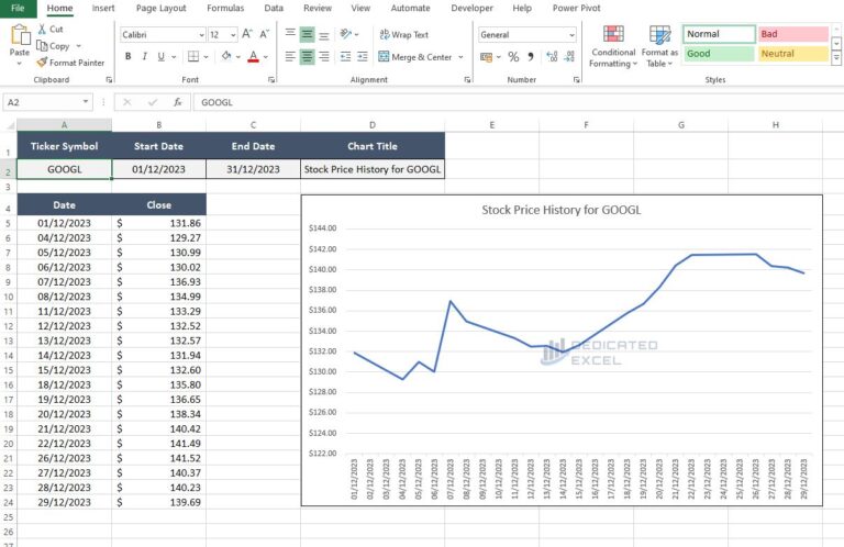 How to Unleash Excel’s STOCKHISTORY Function | Dedicated Excel
