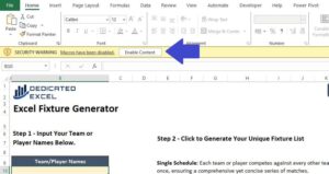 Free Excel Fixture Generator | Dedicated Excel