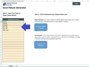 Free Excel Fixture Generator | Dedicated Excel