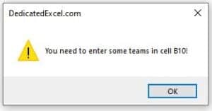 Free Excel Fixture Generator | Dedicated Excel