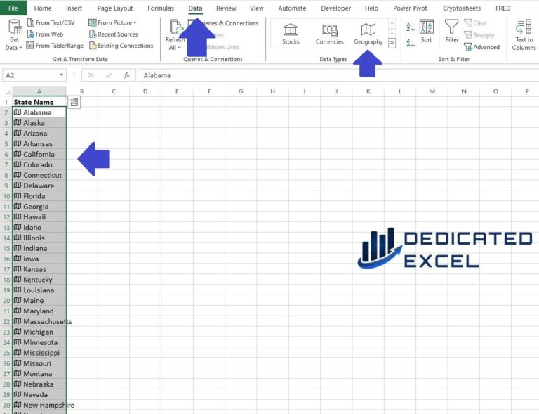 All 50 US States in Excel Format | Dedicated Excel