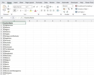 All 195 Countries in Excel Format | Dedicated Excel