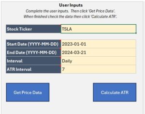 Excel ATR Calculator | Dedicated Excel